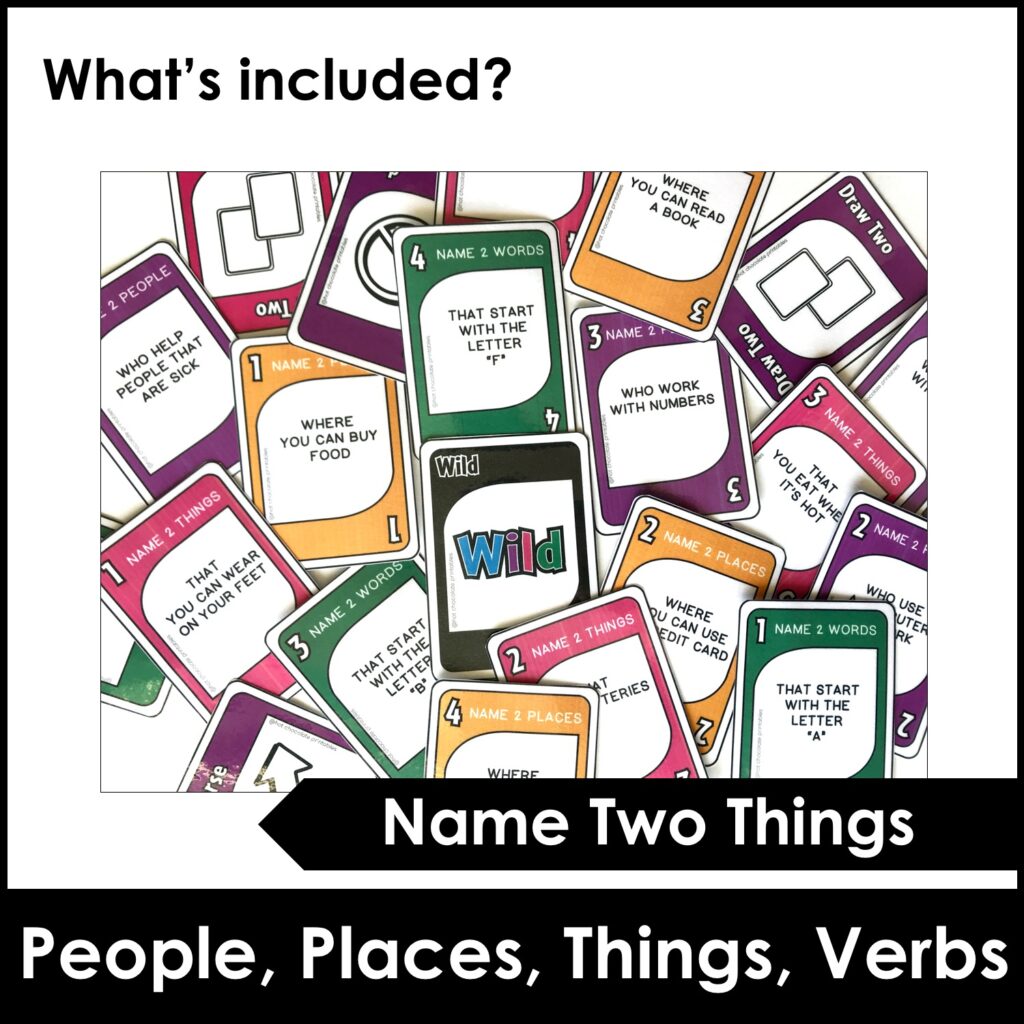 Vocabulary Building Card Game for ESL & ELL : People, Places, Things ...