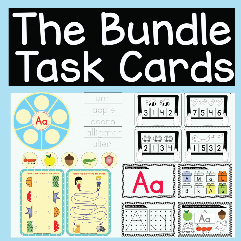 CVC Words Task Cards Cut and Glue | Made By Teachers