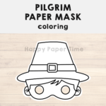 Pilgrim Paper Mask Printable Thanksgiving Coloring Costume Craft ...