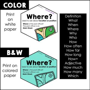 WH Question Word Posters ESL Grammar Bulletin Board Classroom Decor ...