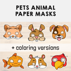 Wild Cat Paper Mask Printable Animal Coloring Craft Activity Costume ...