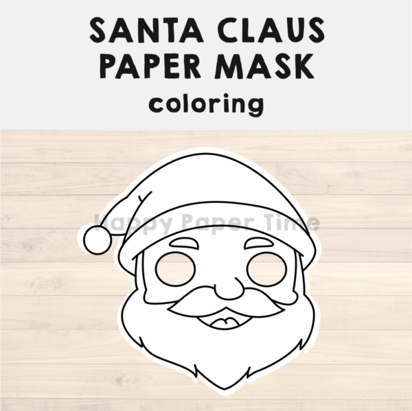 Santa Claus Paper Masks Printable Christmas Coloring Costume Craft ...
