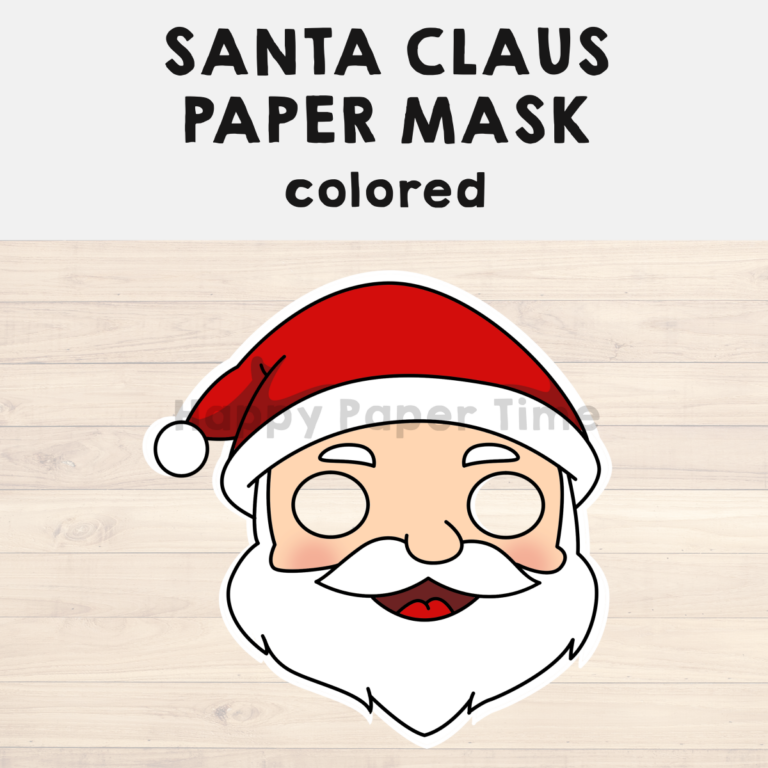 Santa Claus Paper Masks Printable Christmas Coloring Costume Craft ...