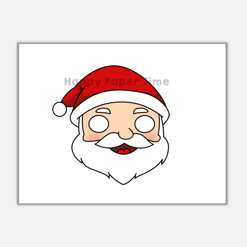 Santa Claus Paper Mask Printable Christmas Costume Craft Activity ...