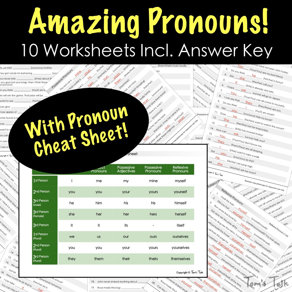 Amazing Pronouns! - Board Game, 200 Flash Cards, 10 Worksheets, and ...