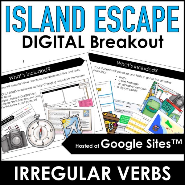 Irregular Verbs Escape : Past Tense Verbs Digital Activity | Made By ...