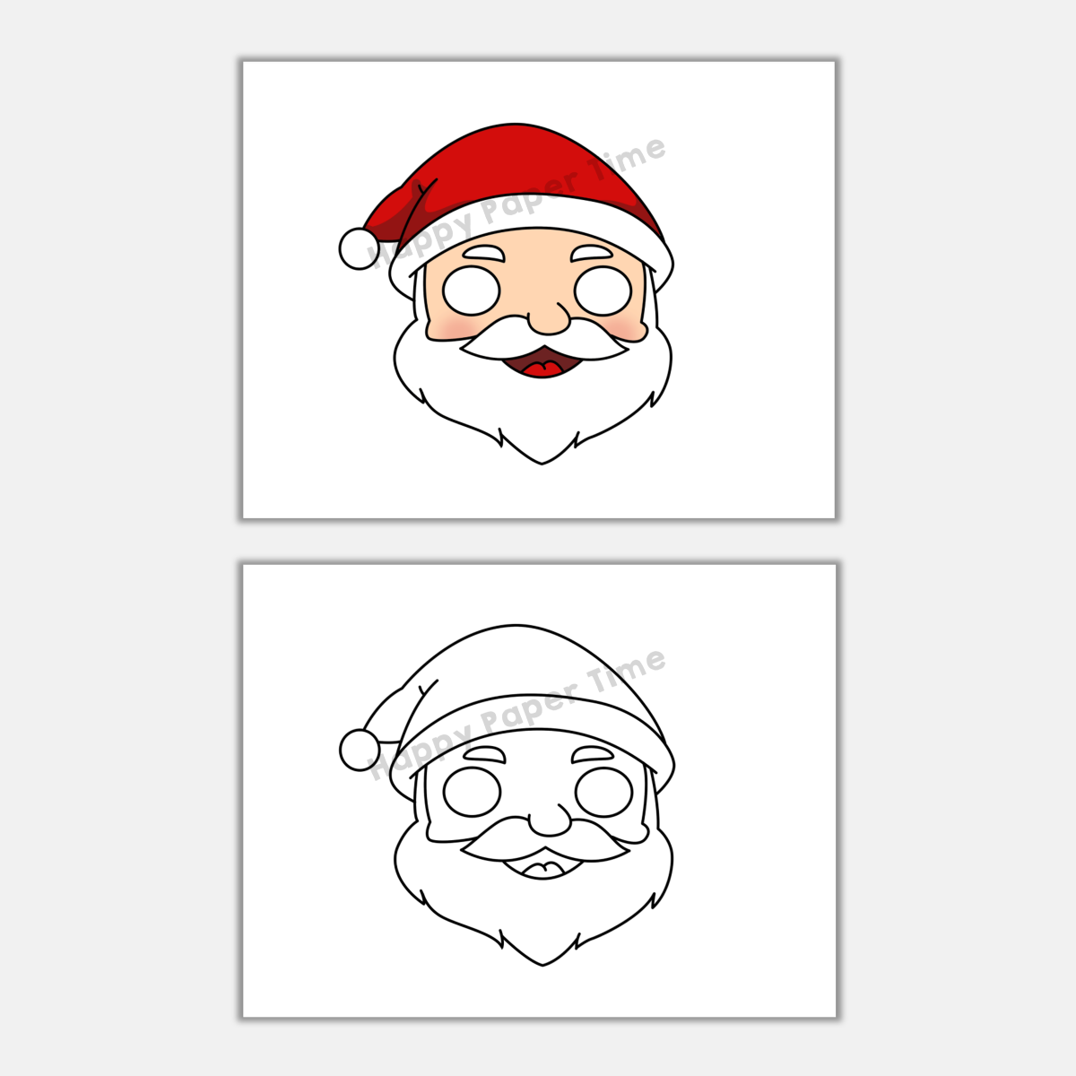 Santa Claus Paper Masks Printable Christmas Coloring Costume Craft ...
