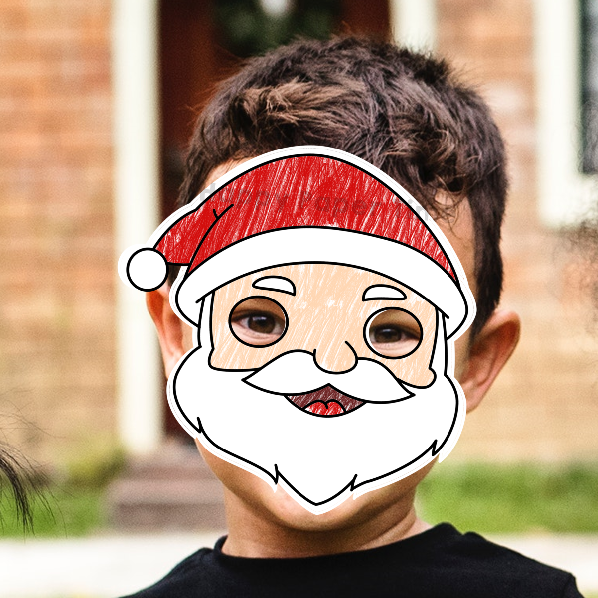 Santa Claus Paper Masks Printable Christmas Coloring Costume Craft ...