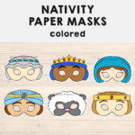 Nativity Paper Masks Printable Coloring Craft Activity Costume ...