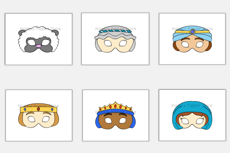 Nativity Paper Masks Printable Craft Activity Costume Christmas | Made ...