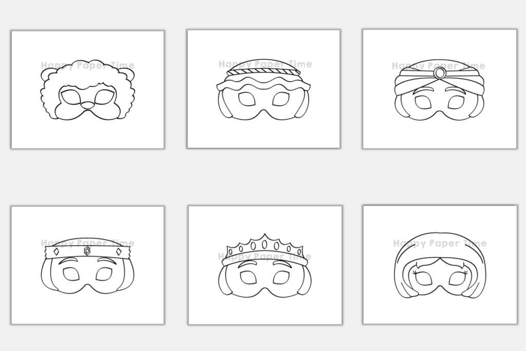 Nativity Paper Masks Printable Coloring Craft Activity Costume ...