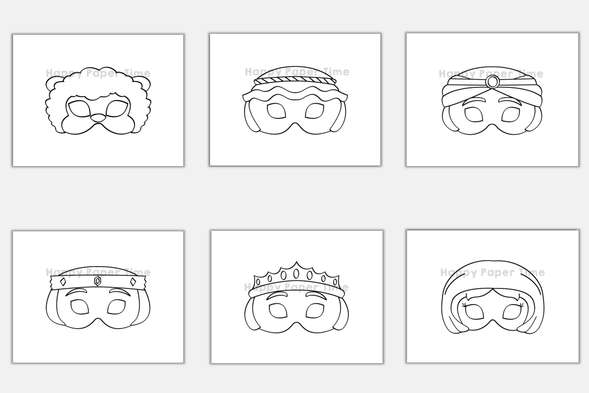 Nativity Paper Masks Printable Coloring Craft Activity Costume ...