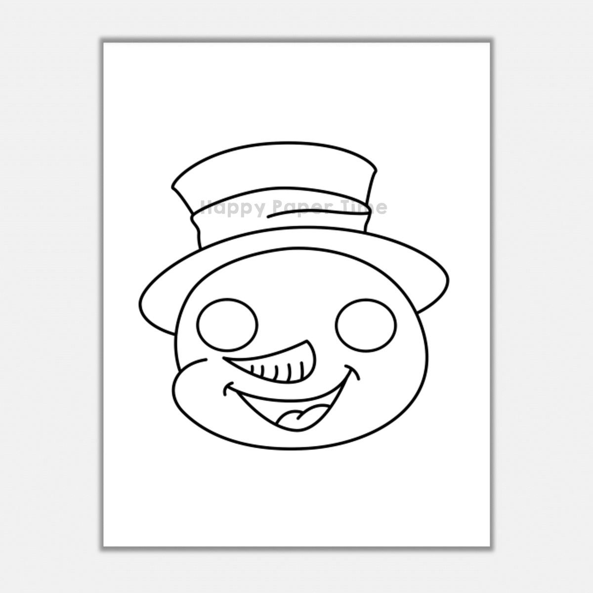 Snowman Paper Mask Printable Christmas Coloring Costume Craft Activity ...