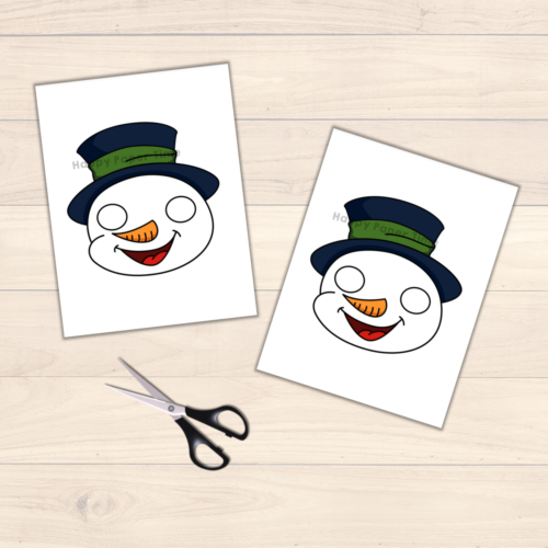 Snowman Paper Mask Printable Christmas Costume Craft Activity Winter ...