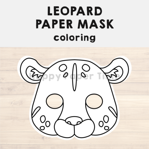 Leopard Jaguar Paper Masks Jungle Printable Animal Coloring Craft ...