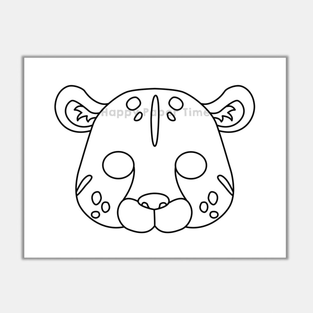 Leopard Jaguar Paper Mask Jungle Printable Animal Coloring Craft ...