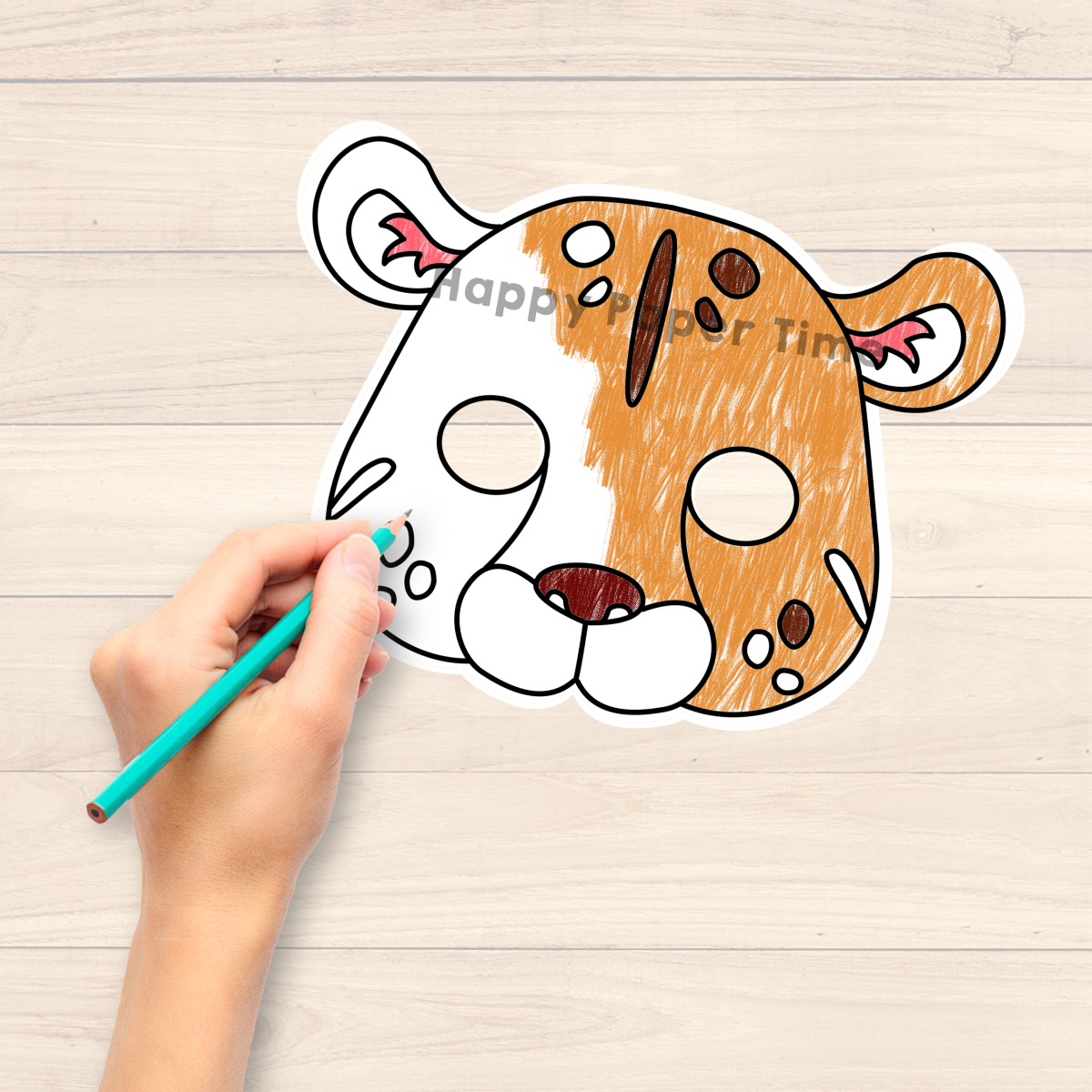 Leopard Jaguar Paper Mask Jungle Printable Animal Coloring Craft ...