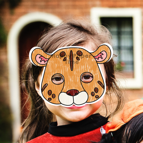 Leopard Jaguar Paper Mask Jungle Printable Animal Coloring Craft ...