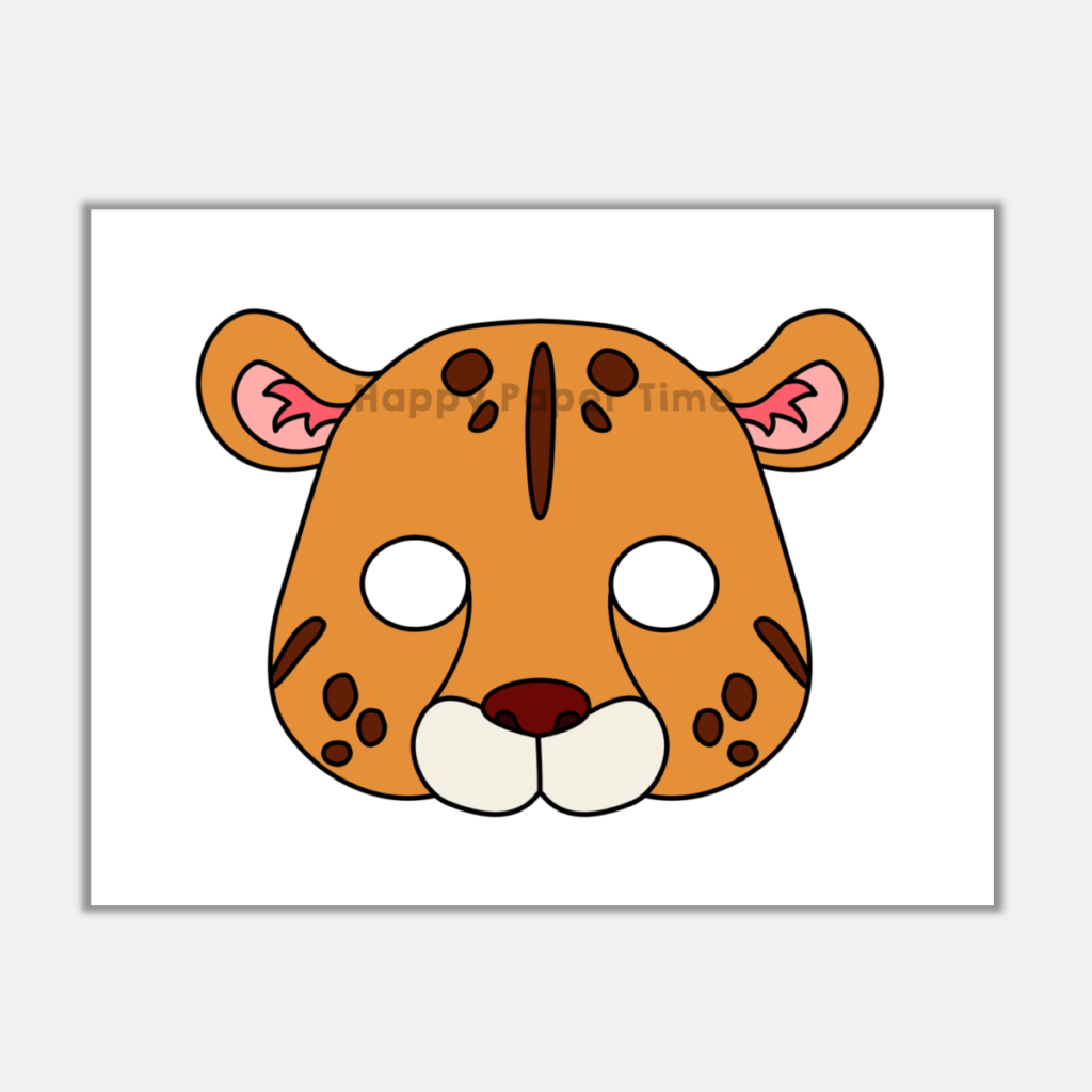Leopard Jaguar Paper Mask Jungle Printable Animal Craft Activity | Made ...