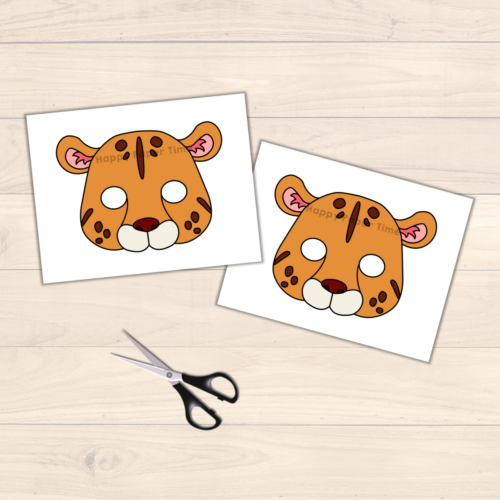 Leopard Jaguar Paper Mask Jungle Printable Animal Craft Activity | Made ...