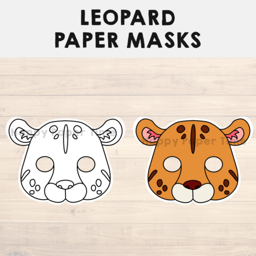 Leopard Jaguar Paper Masks Jungle Printable Animal Coloring Craft ...