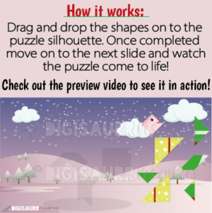 Christmas Digital Tangrams with Animations and Movable Objects for ...