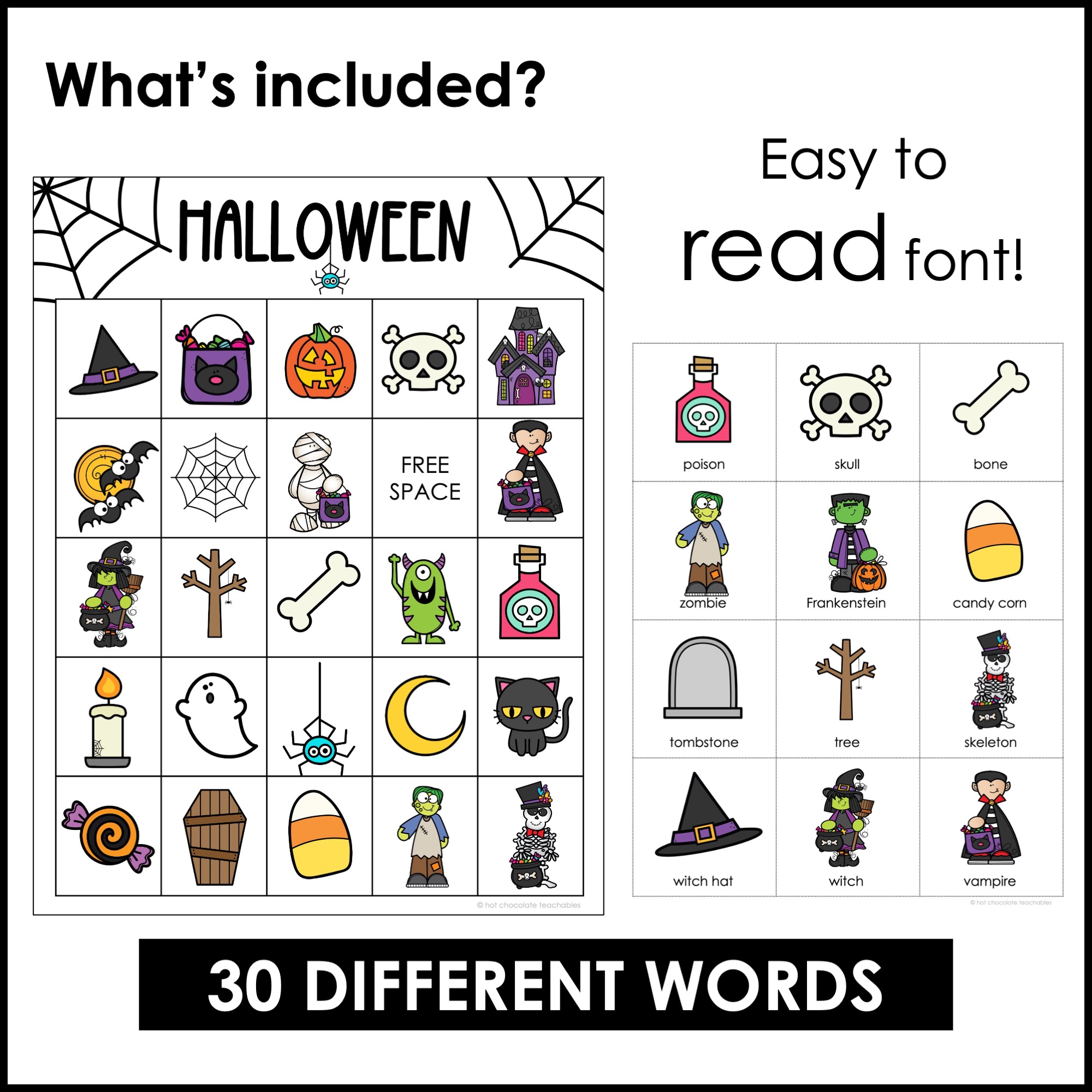 ESL Halloween Vocabulary Bingo Game for Young Learners | Made By Teachers