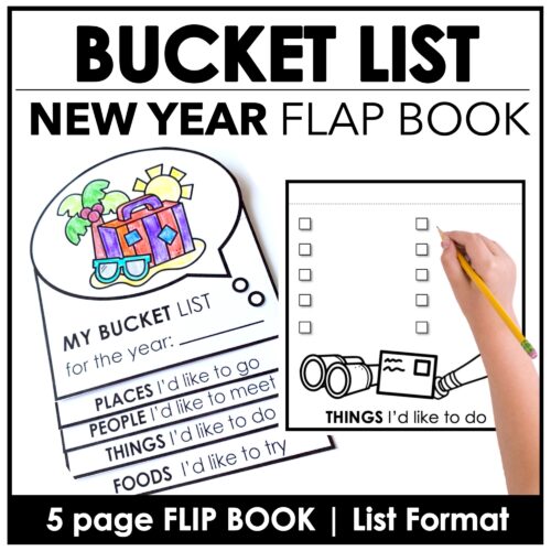 ESL New Year Bucket List Writing Activity | New Year Goals FLAP BOOK ...