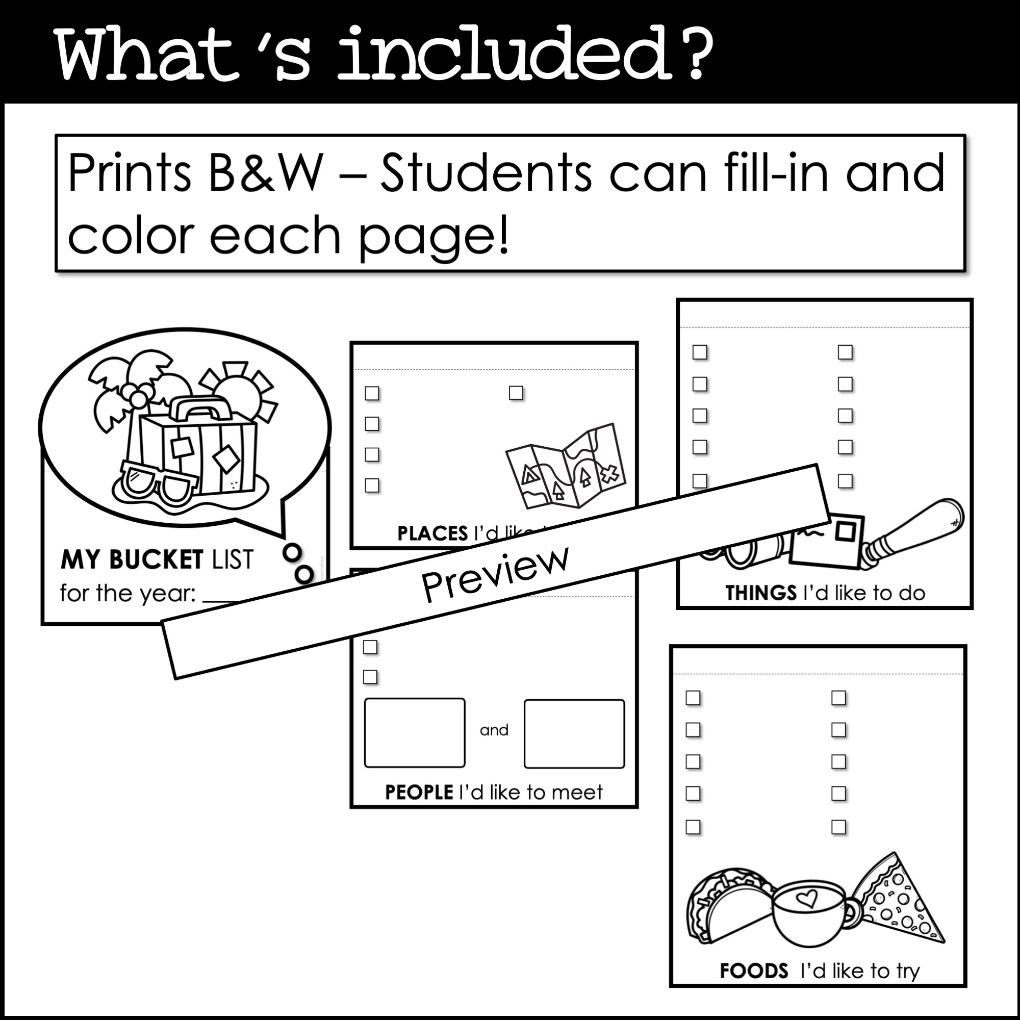 ESL New Year Bucket List Writing Activity | New Year Goals FLAP BOOK ...