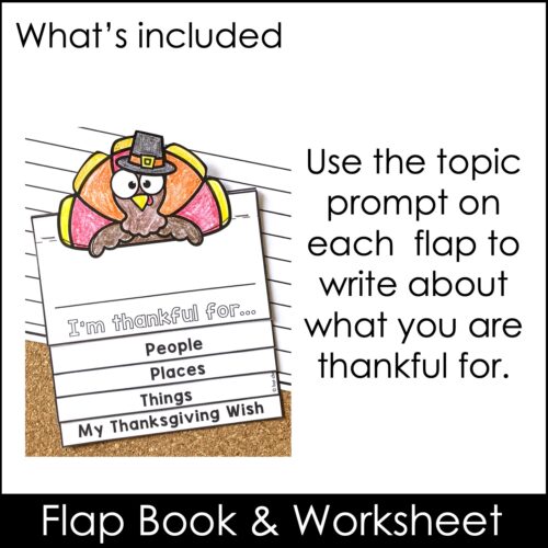 ESL Thanksgiving Writing Activity | I am thankful for FLAP BOOK - Made ...