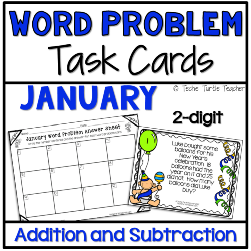 Addition & Subtraction Bundle of Winter Word Problem Task Cards for ...