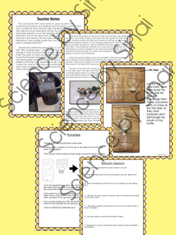 Water Filter STEM Design Project Earth Day MS-ESS3-3 | Made By Teachers
