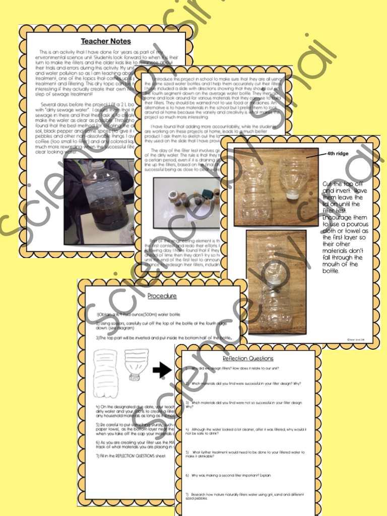 Water Filter STEM Design Project Earth Day MS-ESS3-3 | Made By Teachers