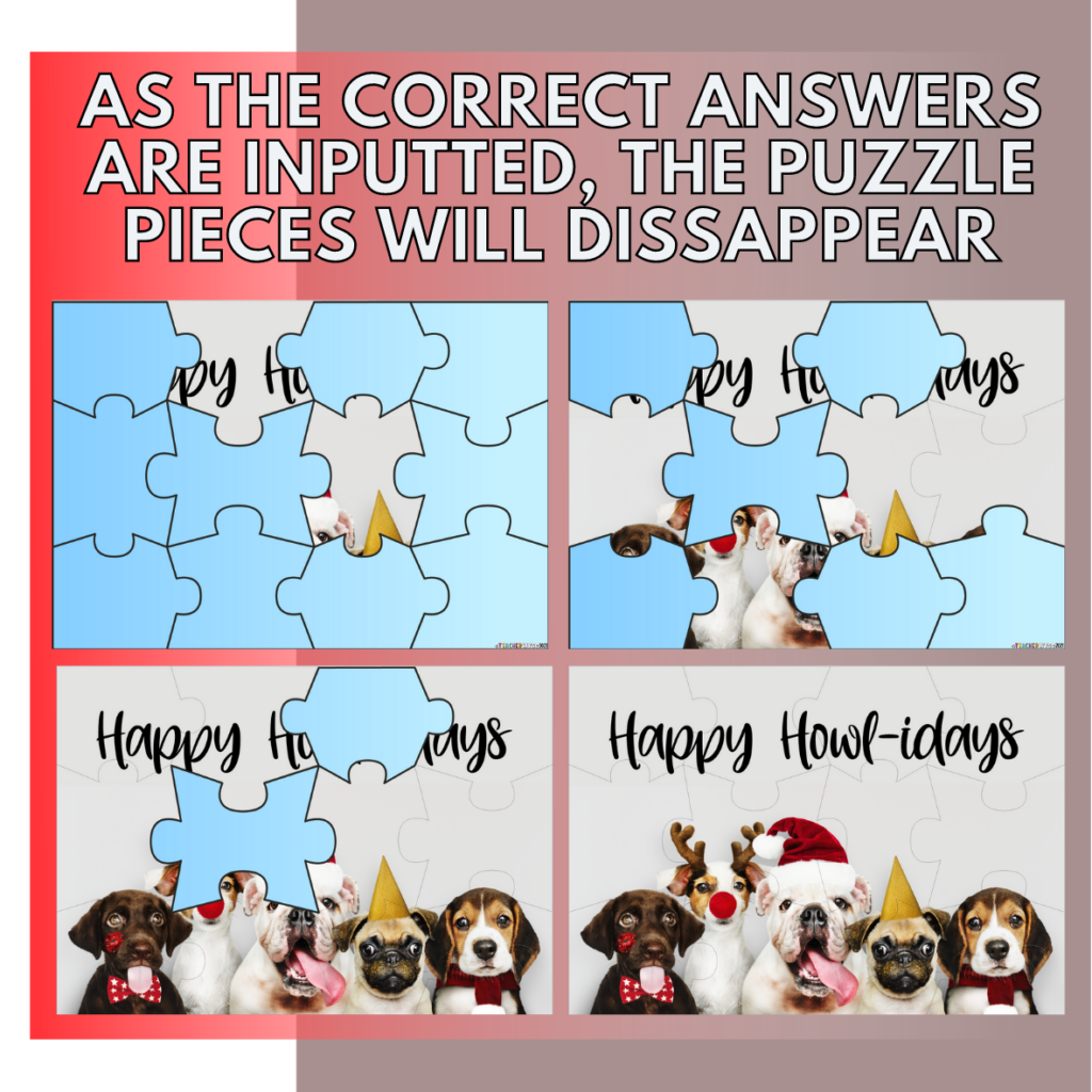 Christmas Quiz Mystery Picture Puzzle for Google Sheets™ Self Checking ...