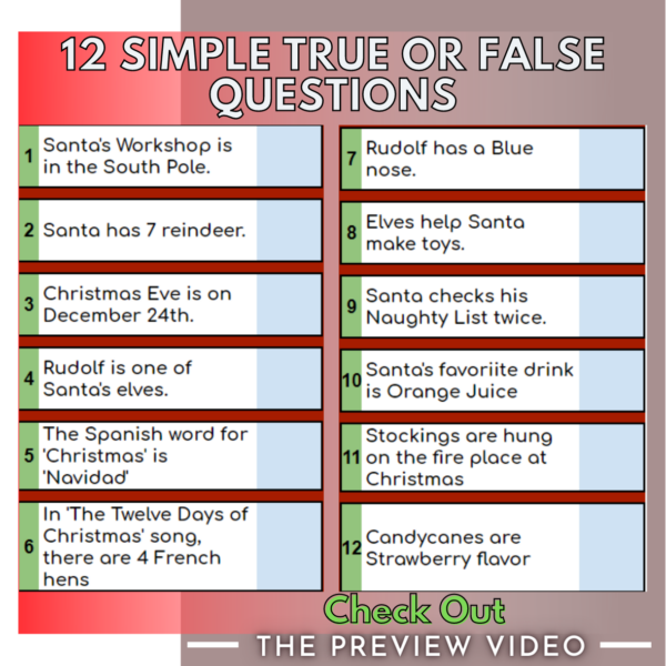 Christmas Quiz Mystery Picture Puzzle for Google Sheets™ Self Checking ...