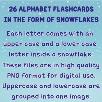 Digital Snowflake Alphabet Letters ClipArt for Winter - PNG Files - ESL ...