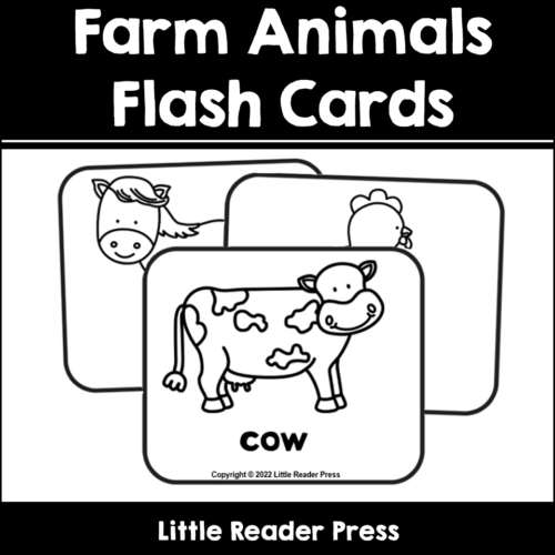 12 Farm Animals B&W Flash Cards/Memory Game | Made By Teachers