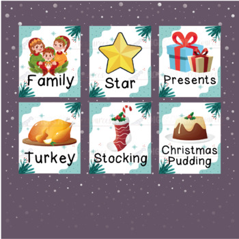 Christmas Flashcards Printables 15 Pack for Distance Learning ESL ...