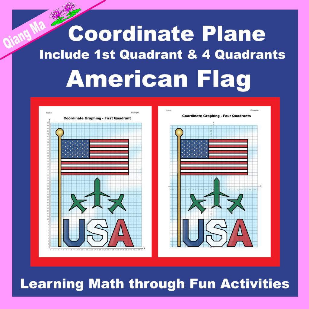 Patriot Coordinate Plane Graphing: American Flag | Made By Teachers