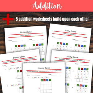 Montessori Stamp Game Worksheets for Elementary Montessori Math ...