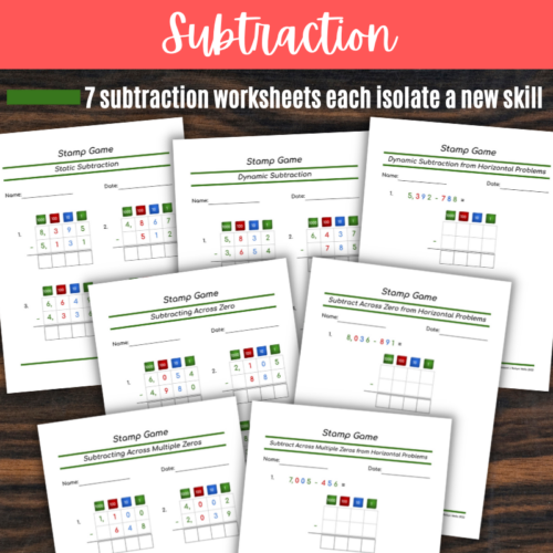 Montessori Stamp Game Worksheets for Elementary Montessori Math ...