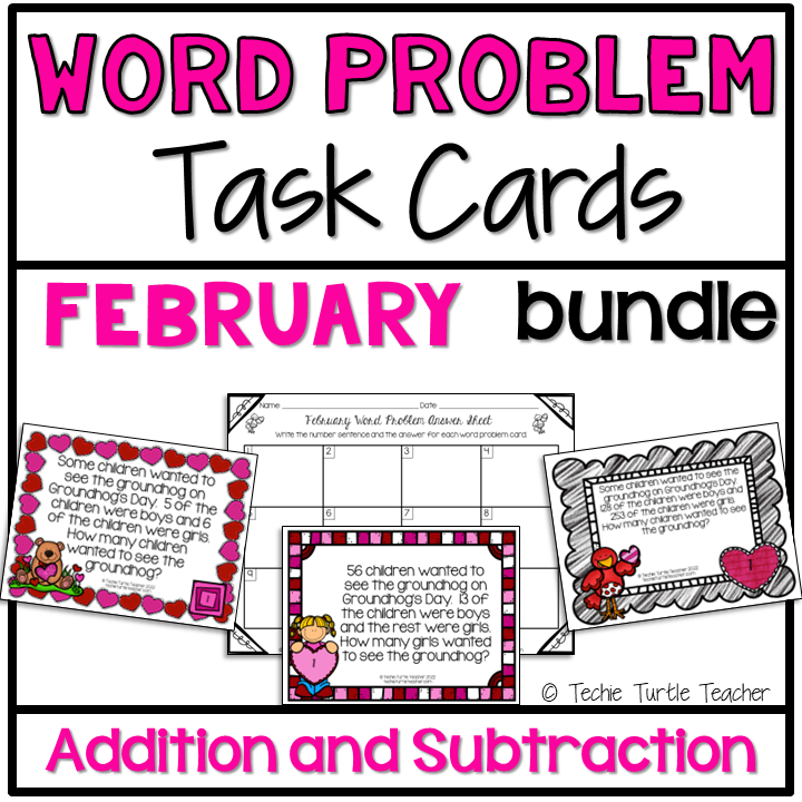 Addition & Subtraction Bundle of Winter Word Problem Task Cards for ...