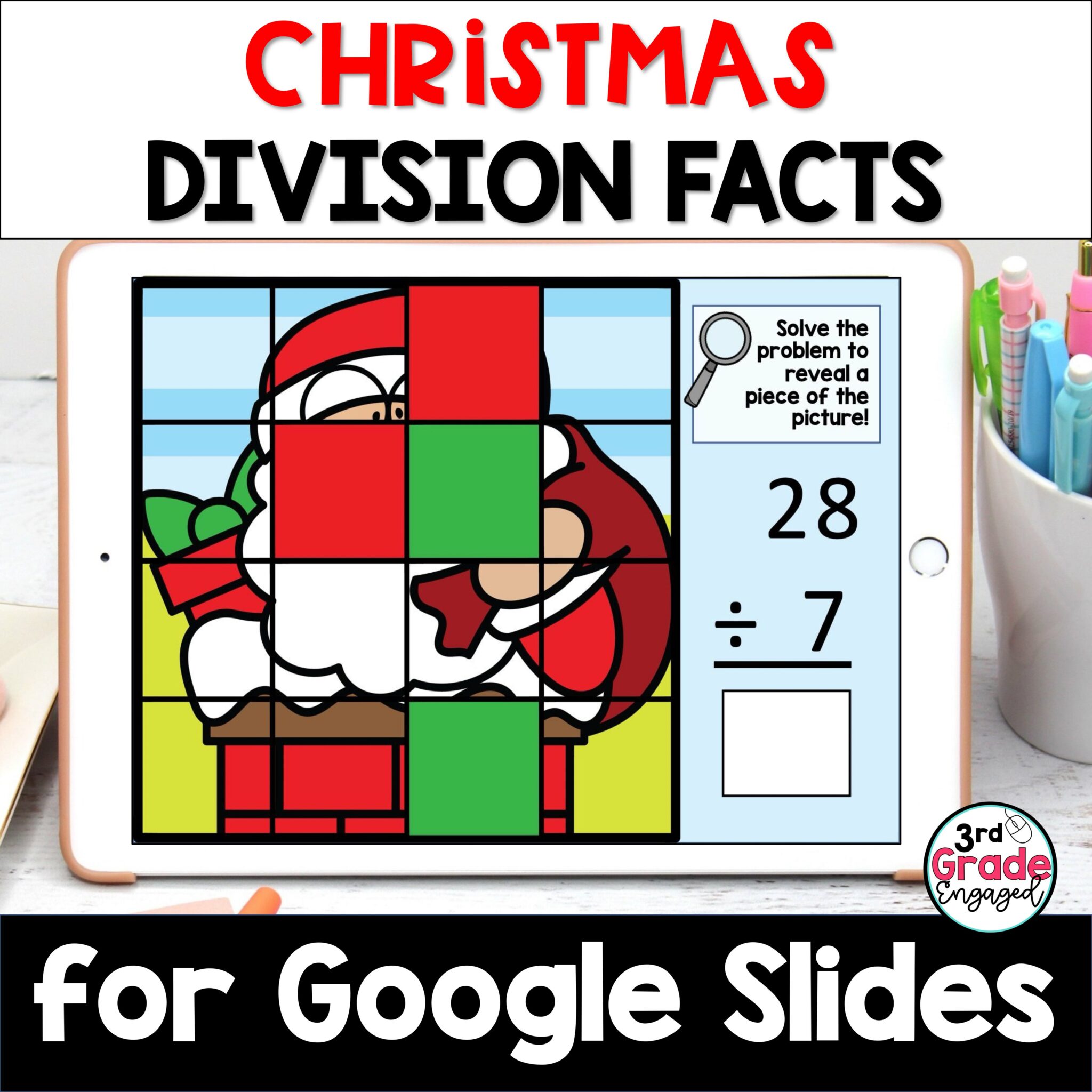 Christmas Division Facts Hidden Pictures For Google Slides Made By