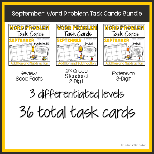 Addition & Subtraction Bundle of Fall Word Problem Task Cards for ...