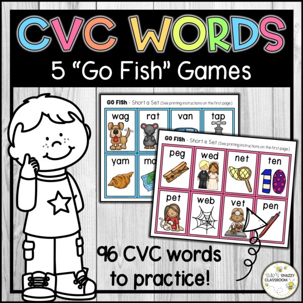 CVC Words Game | Go Fish CVC Word Center | Made By Teachers