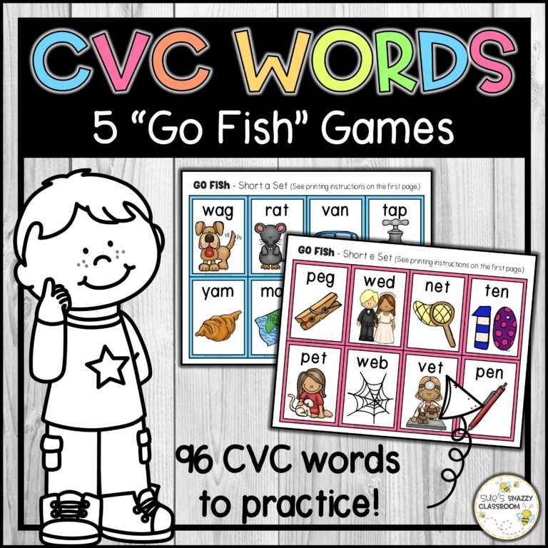 CVC Words Game | Go Fish CVC Word Center | Made By Teachers