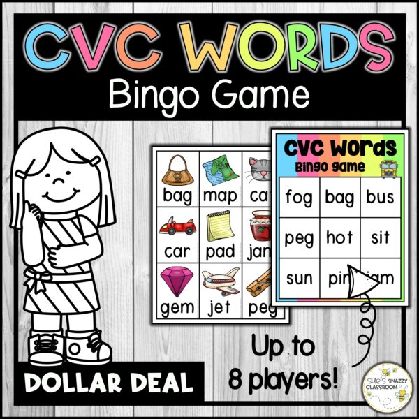 CVC Word Bingo Game - Reading Practice - DOLLAR DEAL | Made By Teachers