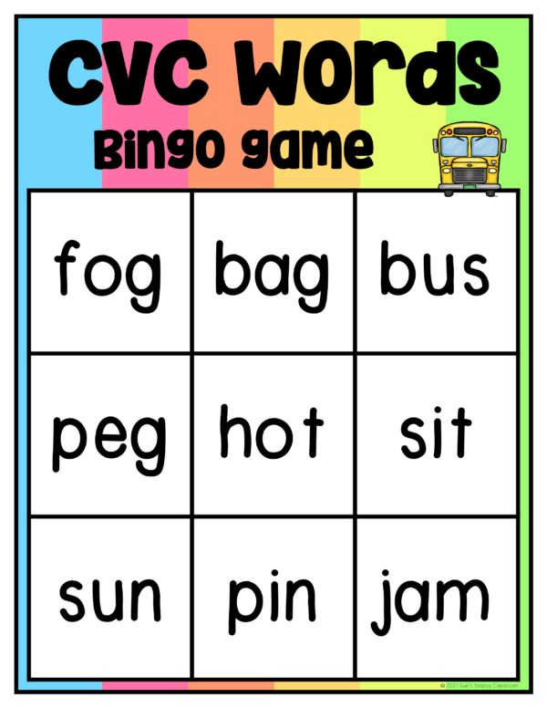 CVC Word Bingo Game - Reading Practice - DOLLAR DEAL | Made By Teachers