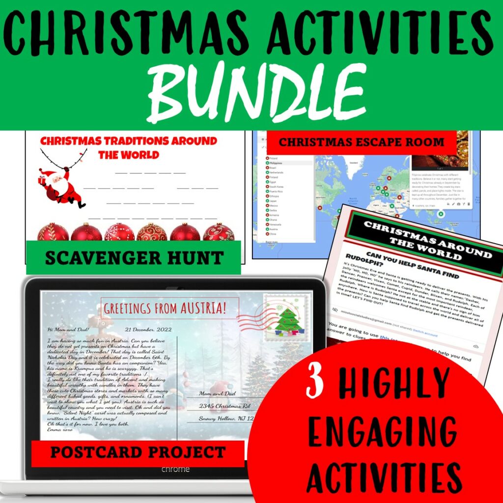 Christmas Traditions Around the World BUNDLE activities | Made By Teachers