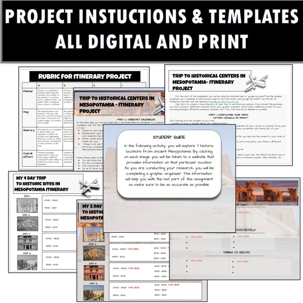 Ancient Mesopotamia Virtual Field Trip and Map Activities Middle/High ...